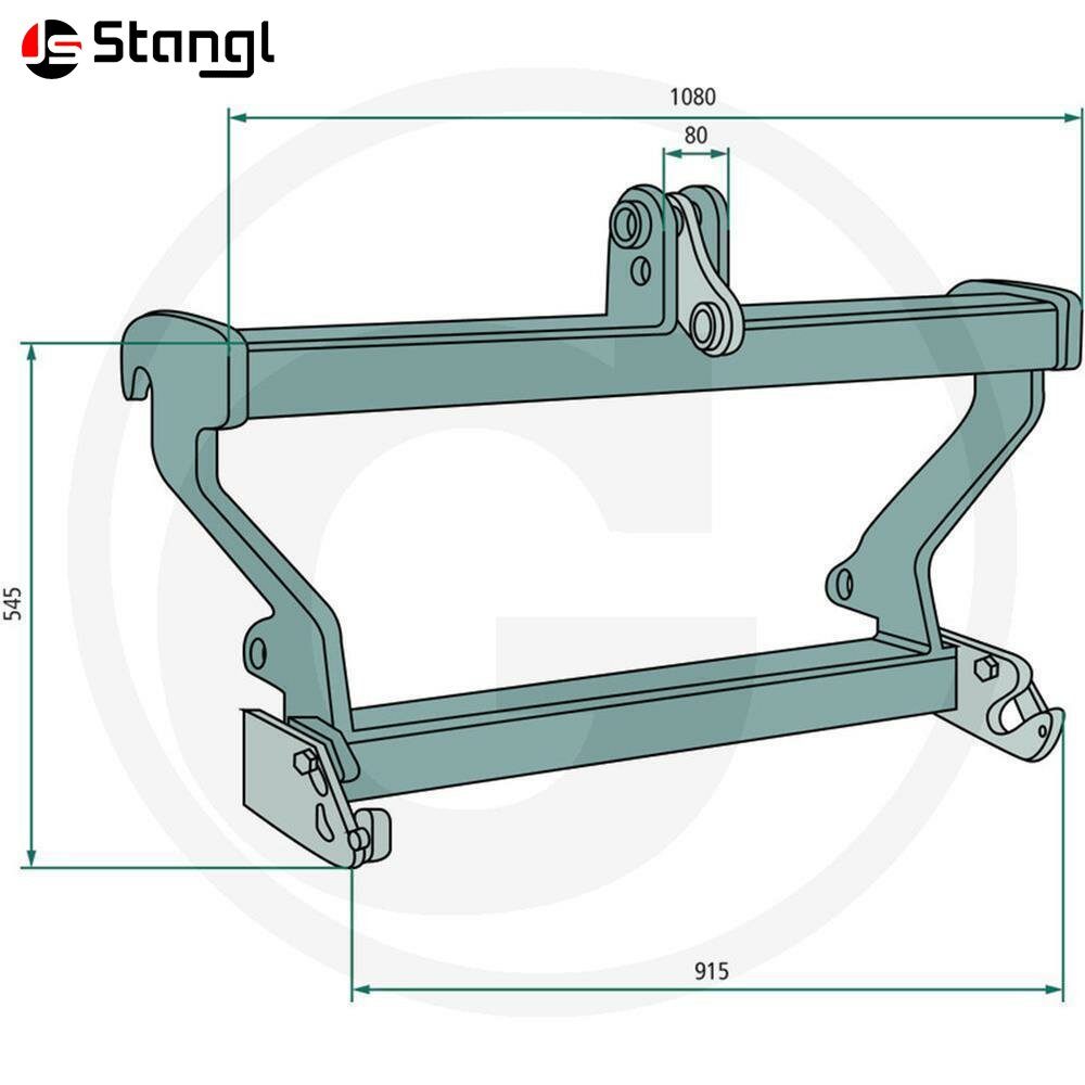 Euroadapter, Andapterrahmen auf Dreipunkt nach Euronorm Kat 2 Freisic ...